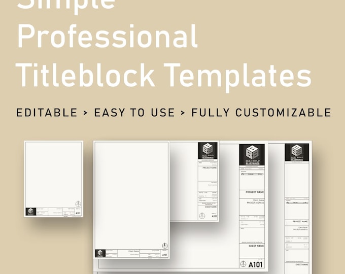 Simple Design Blueprint Title Block Templates CAD - 8.5x11, 11x17 ...