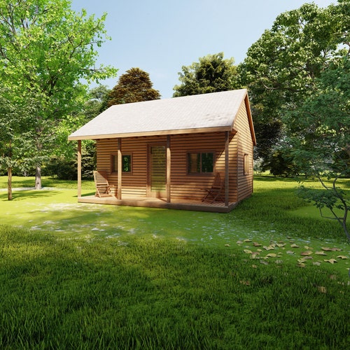 16' X 20' Cabin Shed / Guest House Building Plans / - Etsy