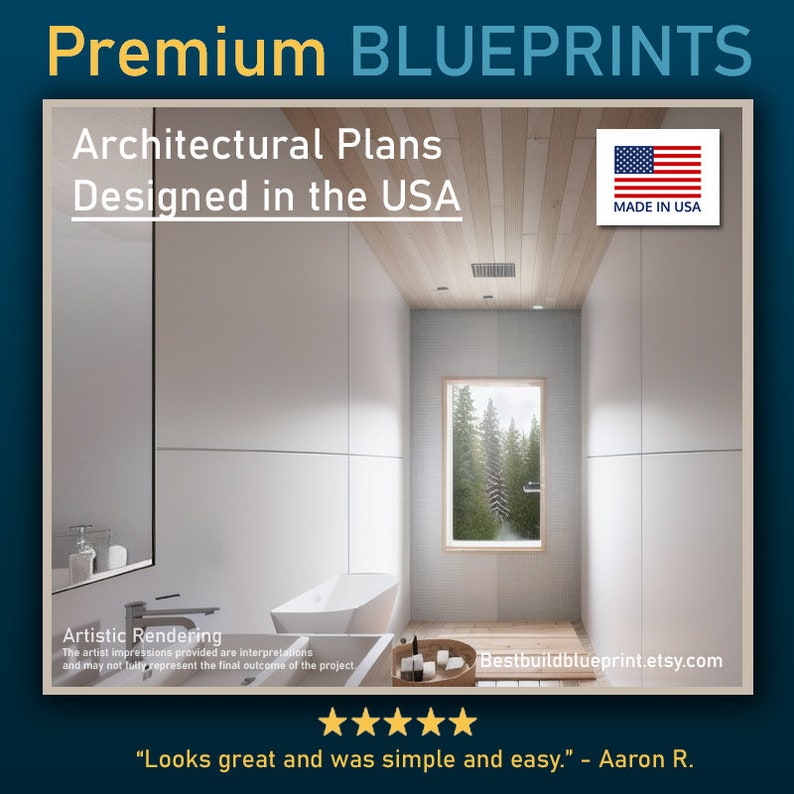 Modern Alpine Cabin, 40’ X 24’, 960 SF, 3 Bedroom Architectural Drawings Blueprints, ADU ...