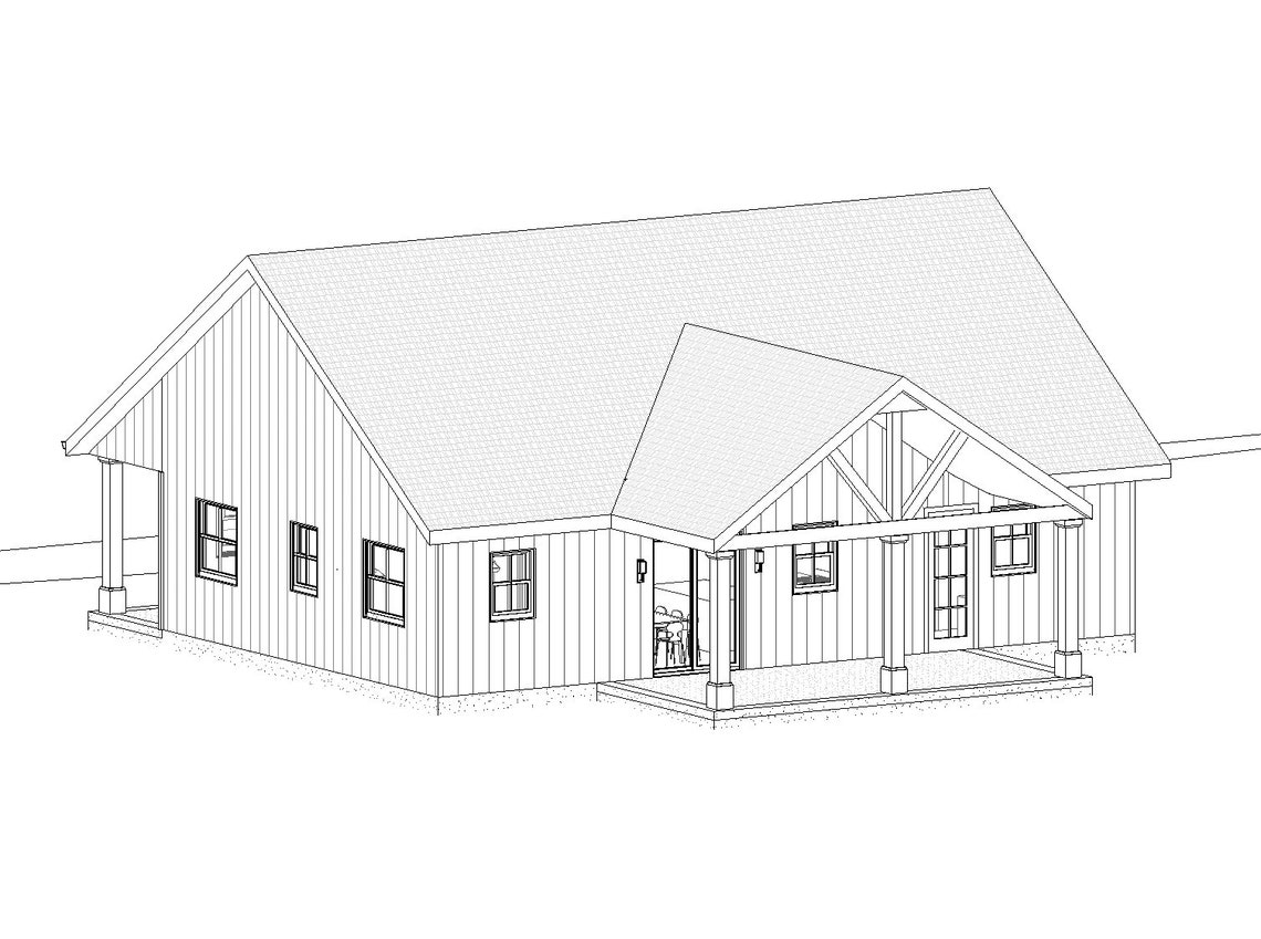 Cypress Gove 30' X 46' Farmhouse Cottage Design - Modern 3 Bed 2 Bath ...