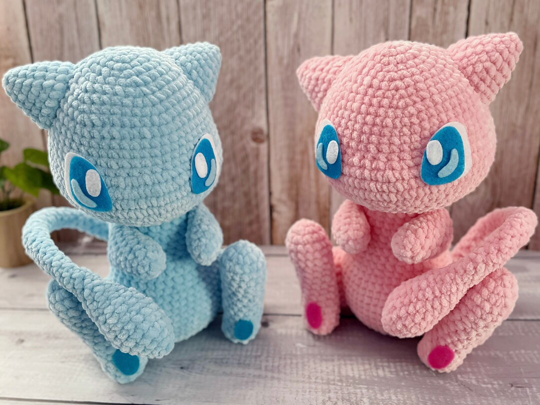 Made to Order - Shiny Mew Crochet Plush Amigurumi, Pokémon Toy, Large ...