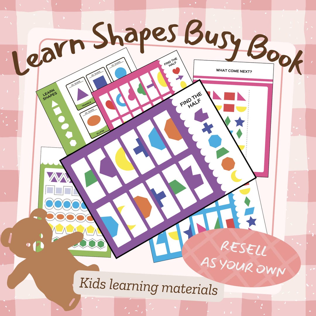 Printable Shapes Busy Book, Digital Product, Workbook for Kids, Kids ...