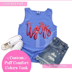Custom Puff Game Day Tank Mascot Comfort Colors Spirit Shirt Team ...
