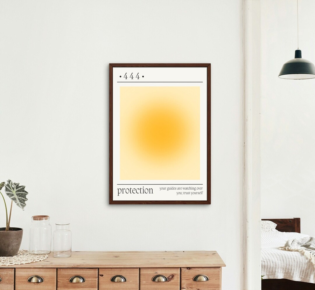 Angel Number 444, Printable Aura Gradient Poster, Protection Wall Art ...