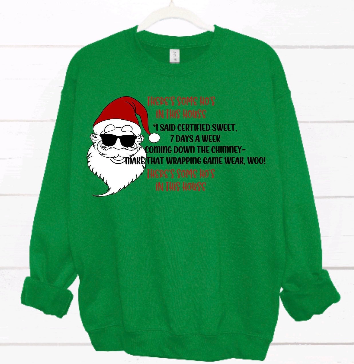 Cool Santa Sweater, Hos in This House Sweater, Funny Holiday Sweater ...