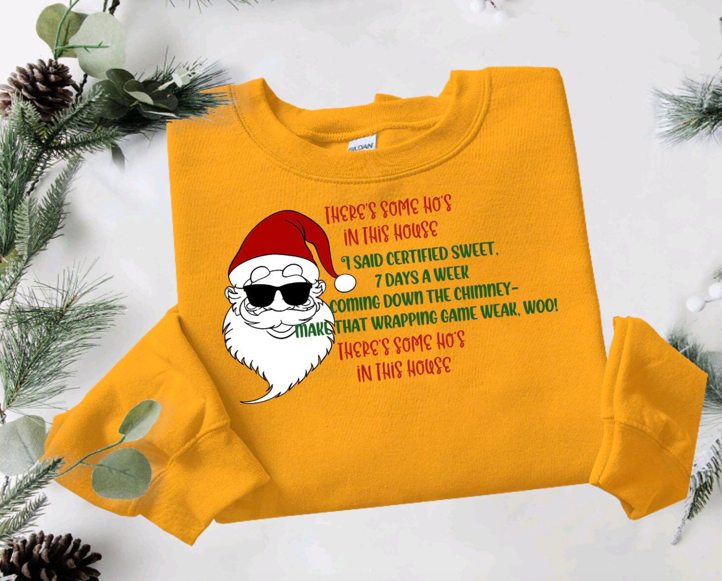 Cool Santa Sweater, Hos in This House Sweater, Funny Holiday Sweater ...