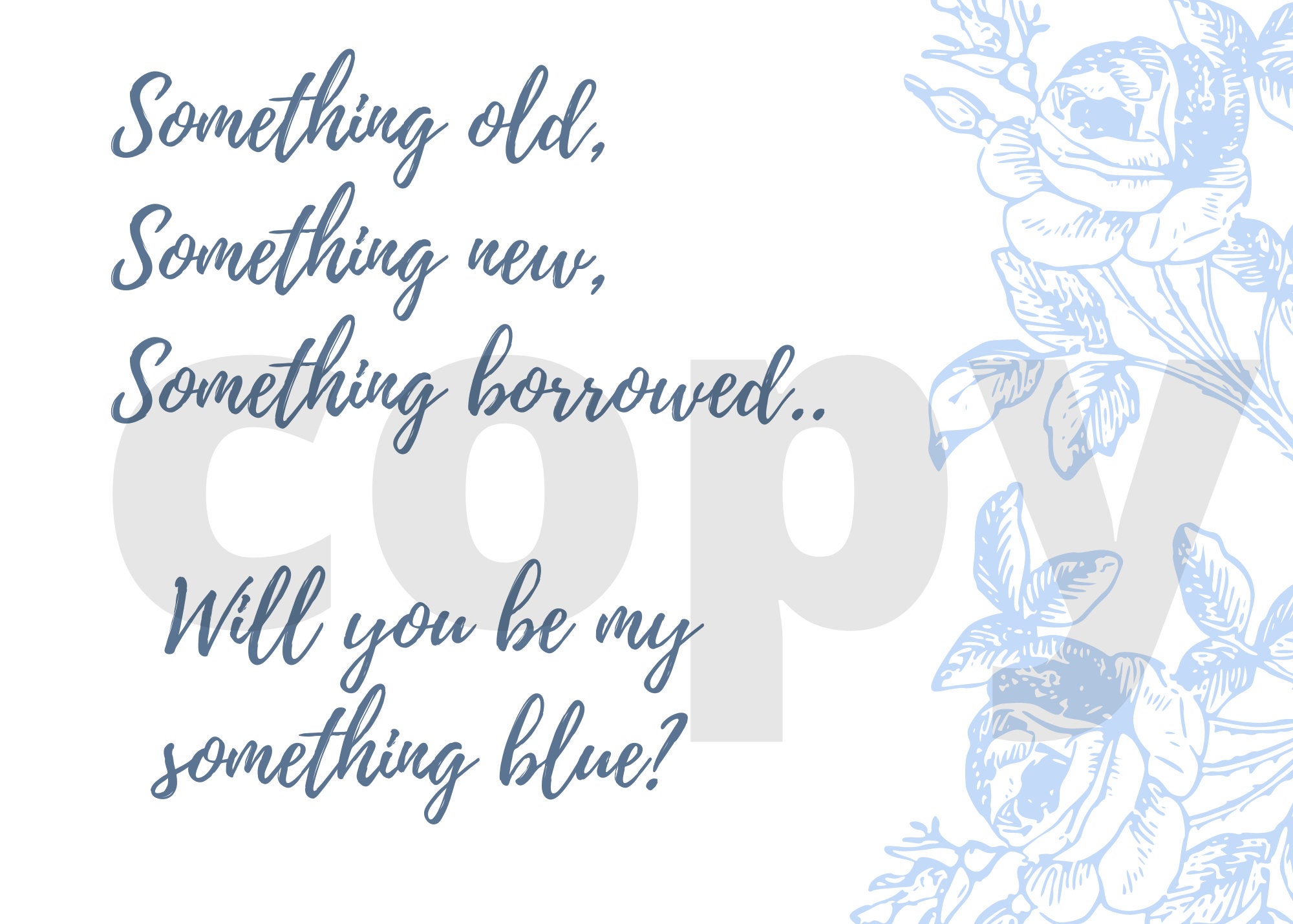 Something Blue, Digital Download, Wedding Part, Bridal Invite, Template ...