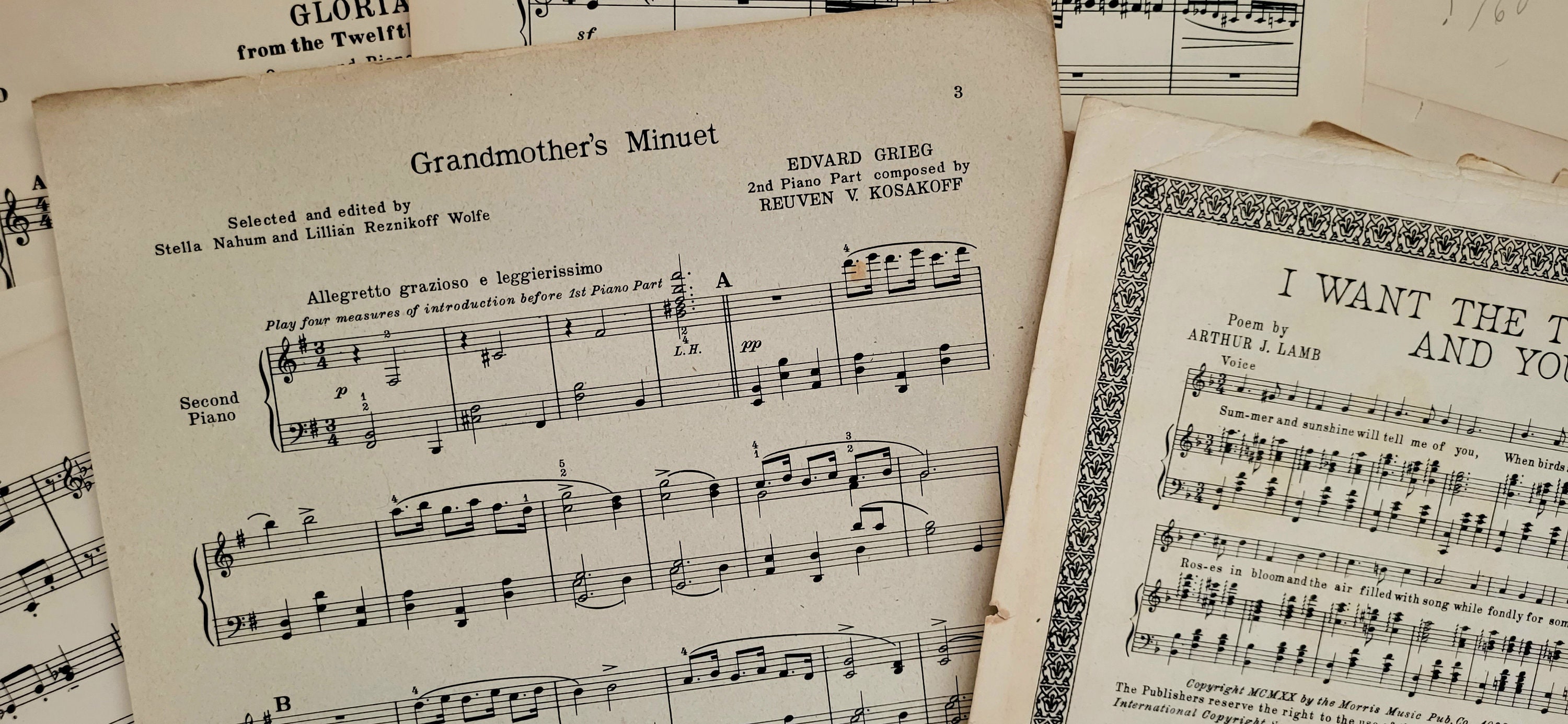 Vintage Music, Sheet Music, Antique Music Sheets, Wedding Decoration ...