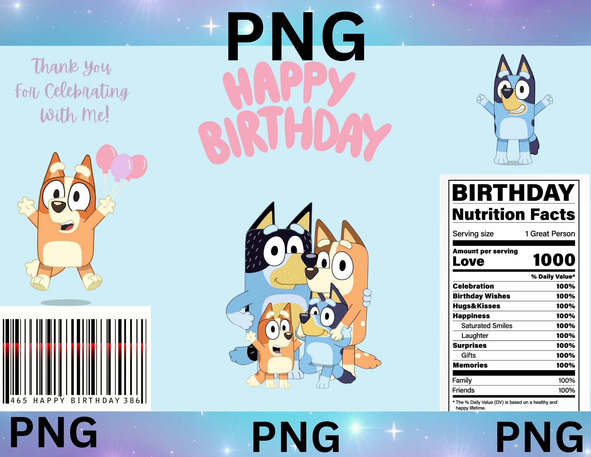 Bluey Chip Bag | PNG | - Etsy