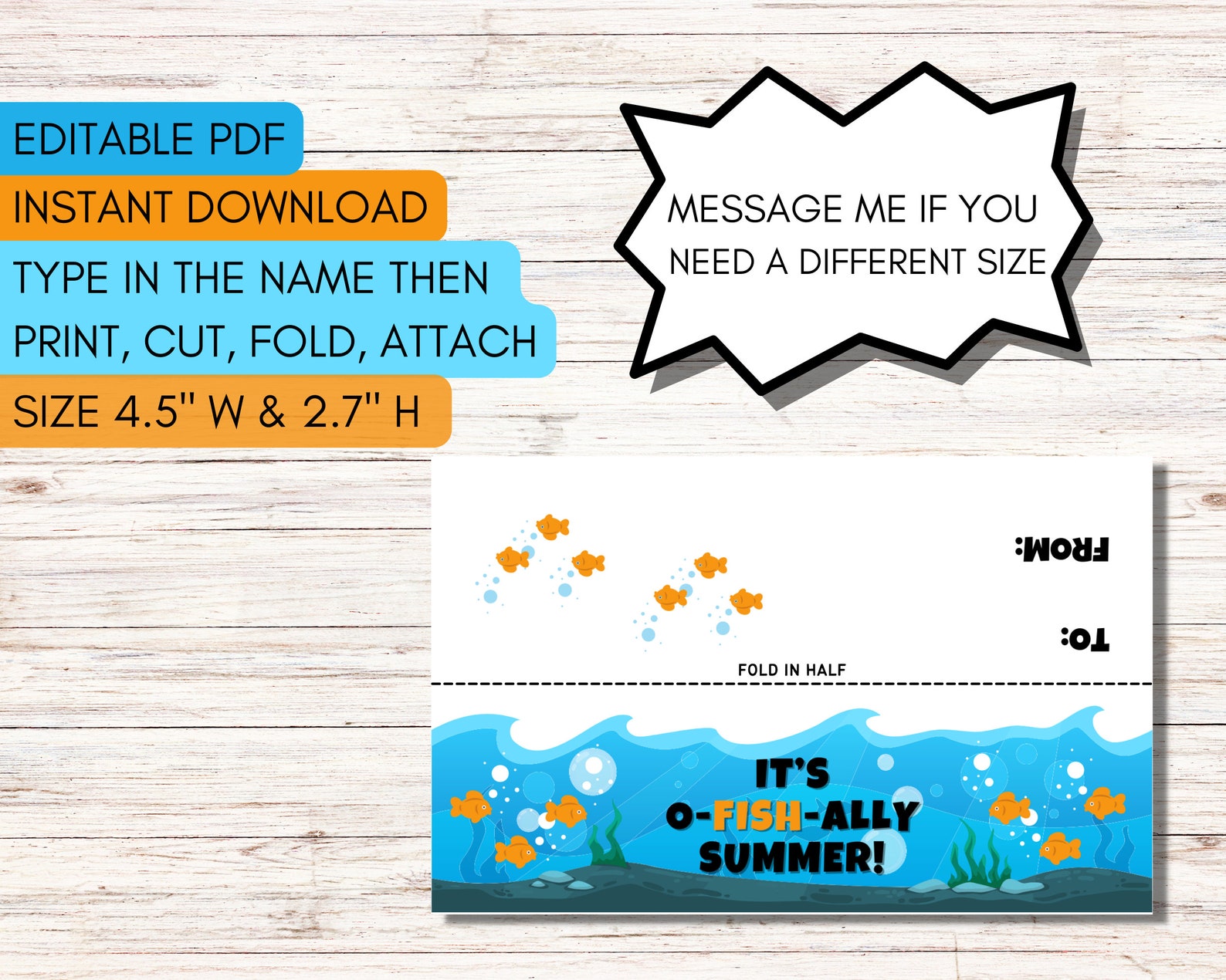 Goldfish Treat Bag Topper: O-fish-ally Summer Gift (PDF Download) - Etsy