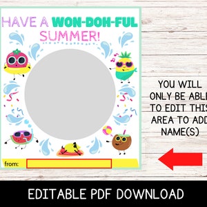 Play-doh Gift Tag: End of School Year, Won-doh-ful Summer (instant ...
