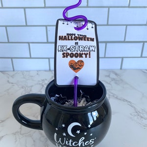 Printable Halloween Crazy Straw Tags: Spooky Classroom Gift (PDF ...