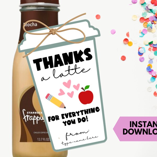 Thanks a Latte - Etsy