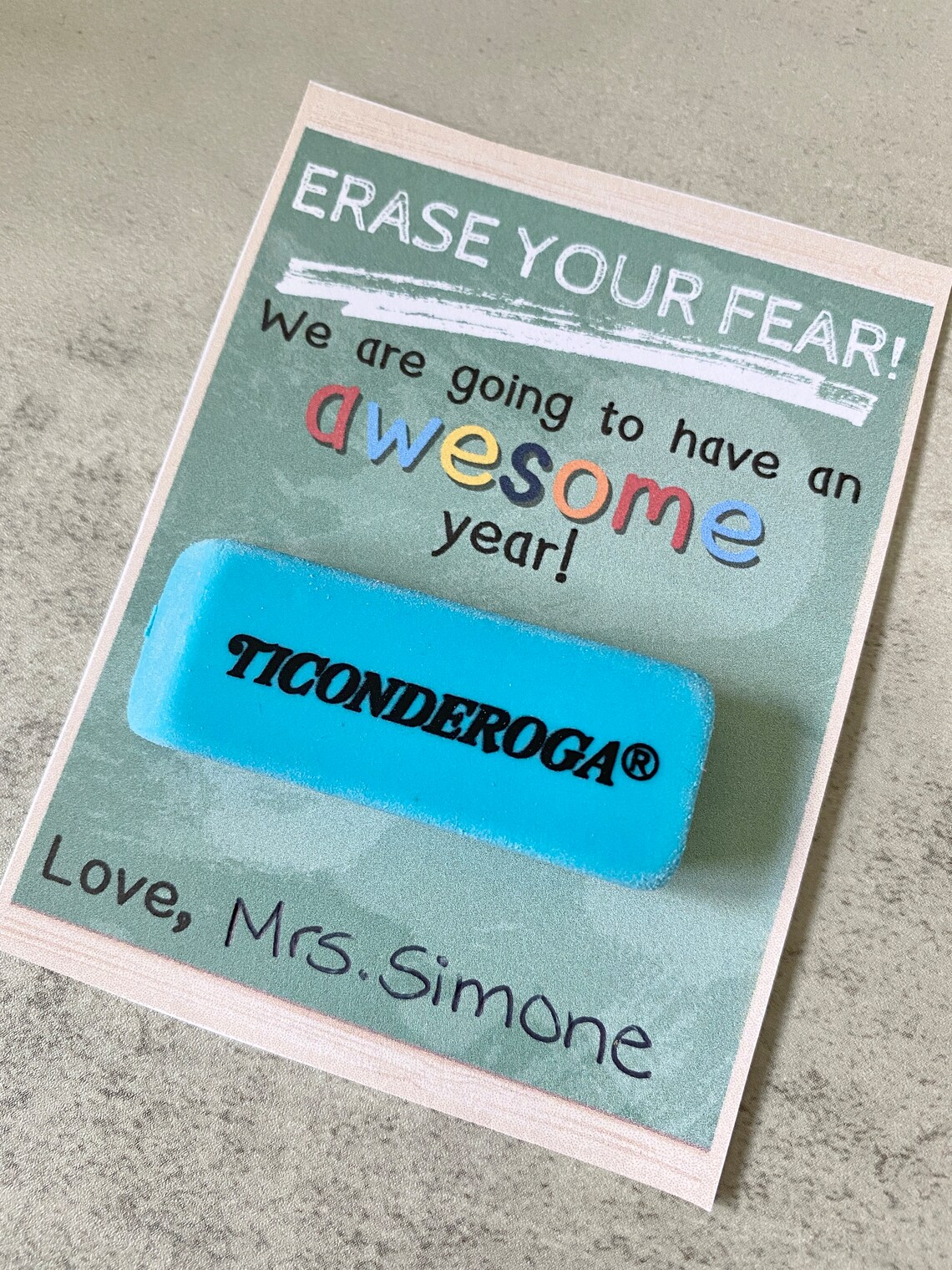 Printable Eraser Gift Tag: Back to School Student Gift (instant ...
