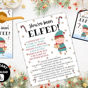 You've Been Elfed Printable Christmas Kit: Door Hanger, Gift Tags ...