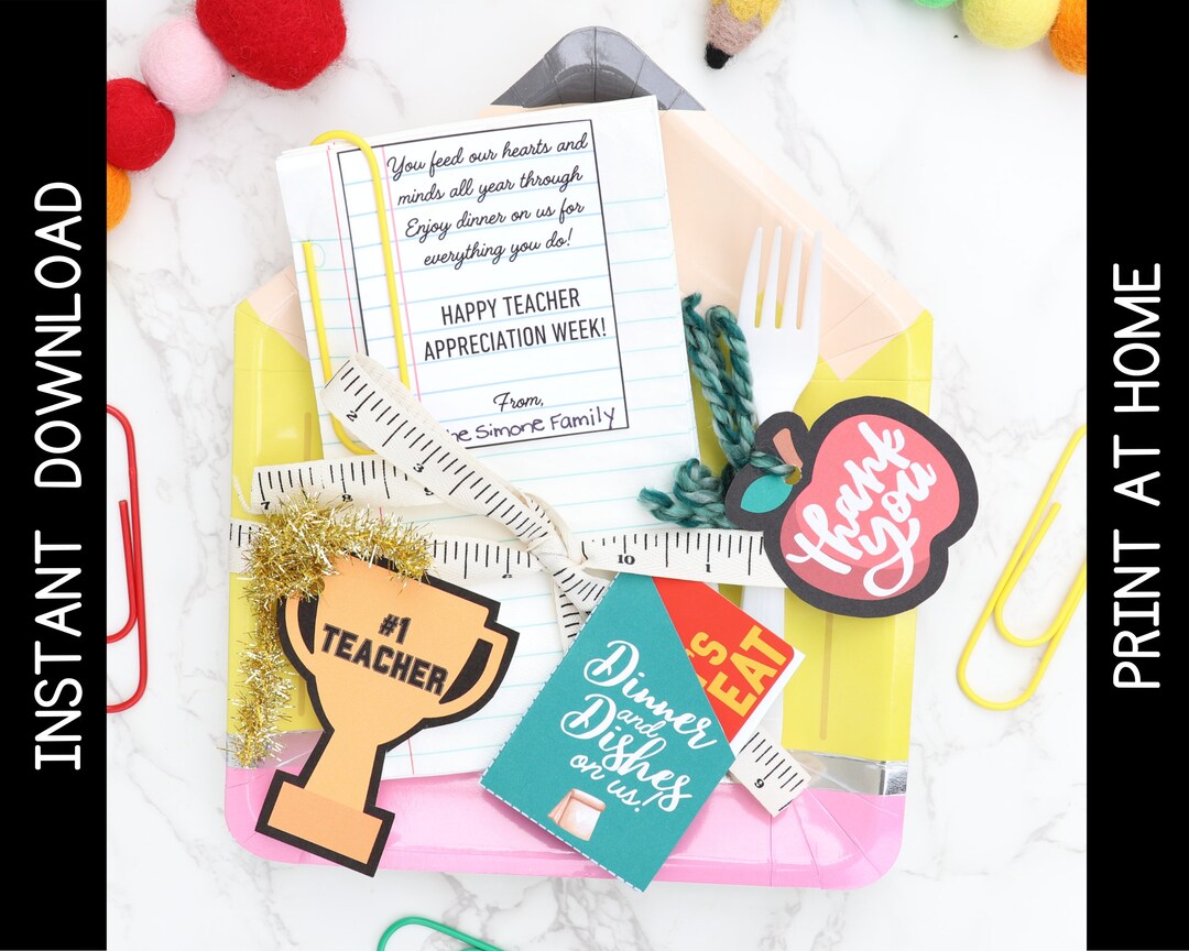 Teacher Appreciation Dinner Printable Tag: Gift Card Holder (PDF ...