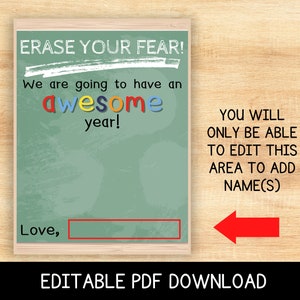 Printable Eraser Gift Tag: Back to School Student Gift (instant ...