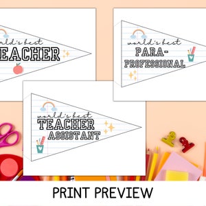 Teacher Appreciation Pennant Flags: Printable Decor (instant Download ...