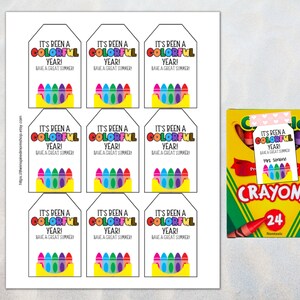 Printable End of the School Year Crayon Gift Tag for Students or Class ...