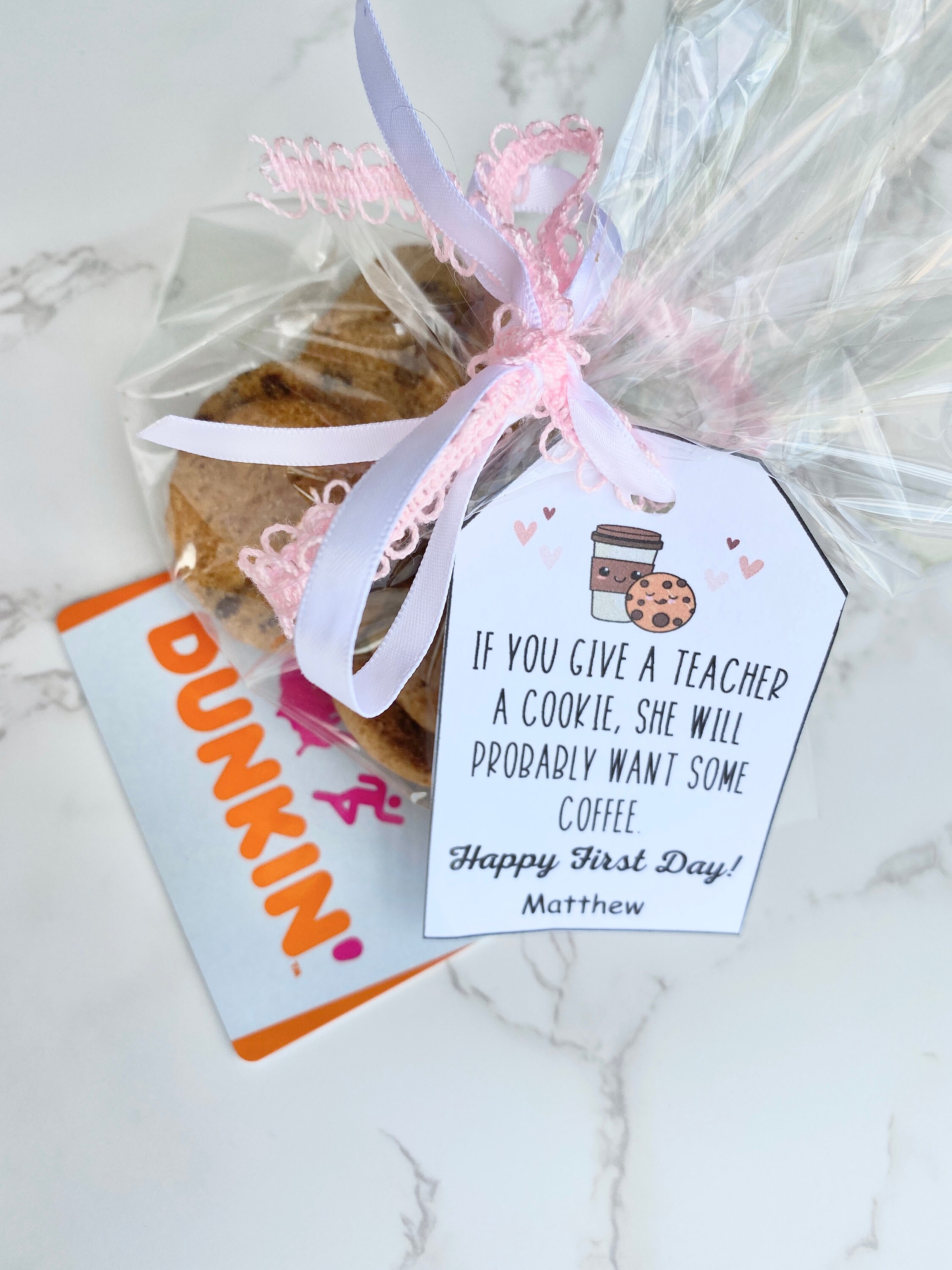 Teacher Cookie Coffee Gift Tag: First Day of School Printable (PDF) - Etsy