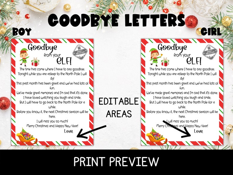 Printable Elf Letter Kit: Welcome, Goodbye, Sick Letter (instant ...