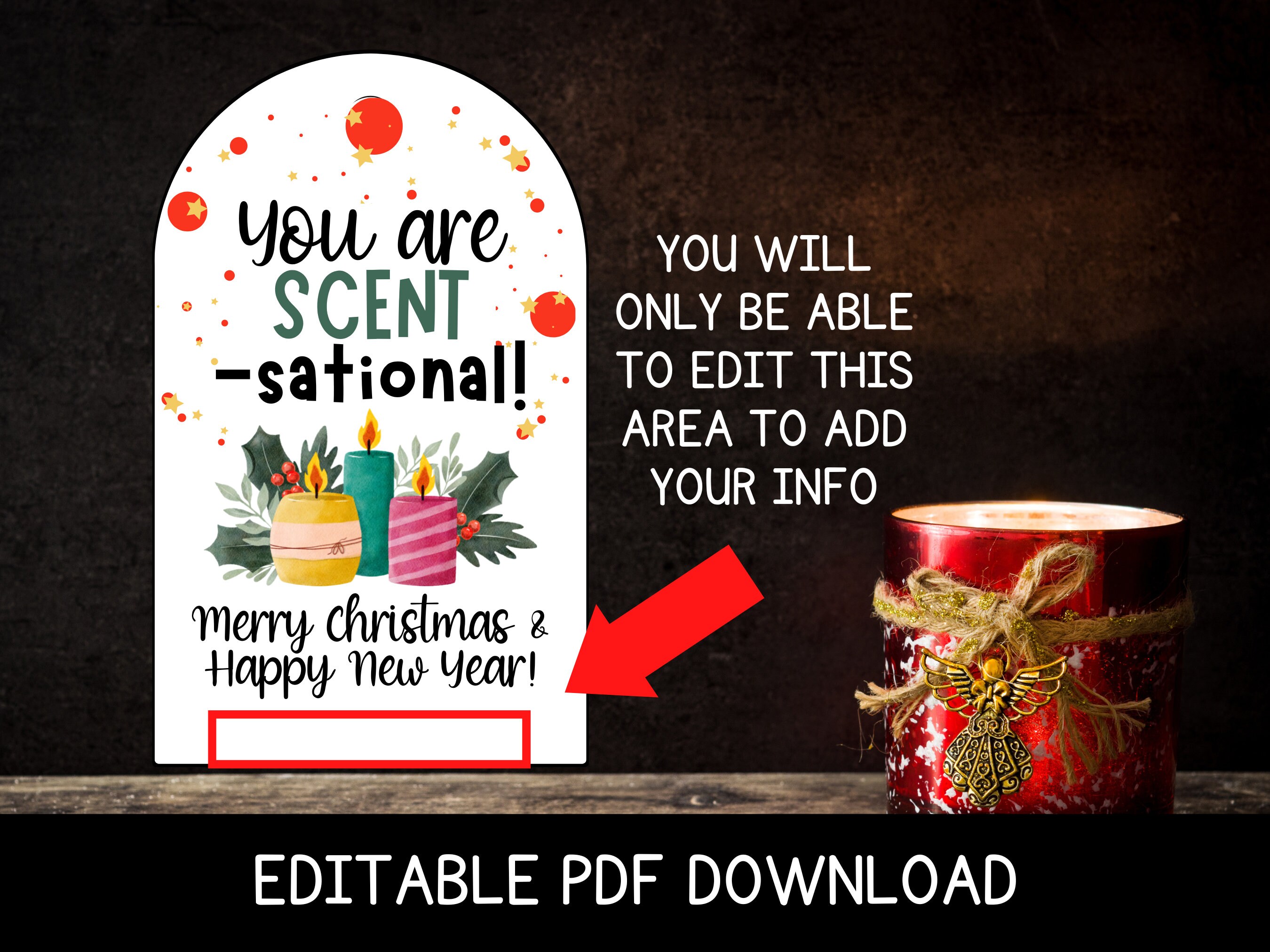 Printable Scent-sational Candle Christmas You Are - Etsy