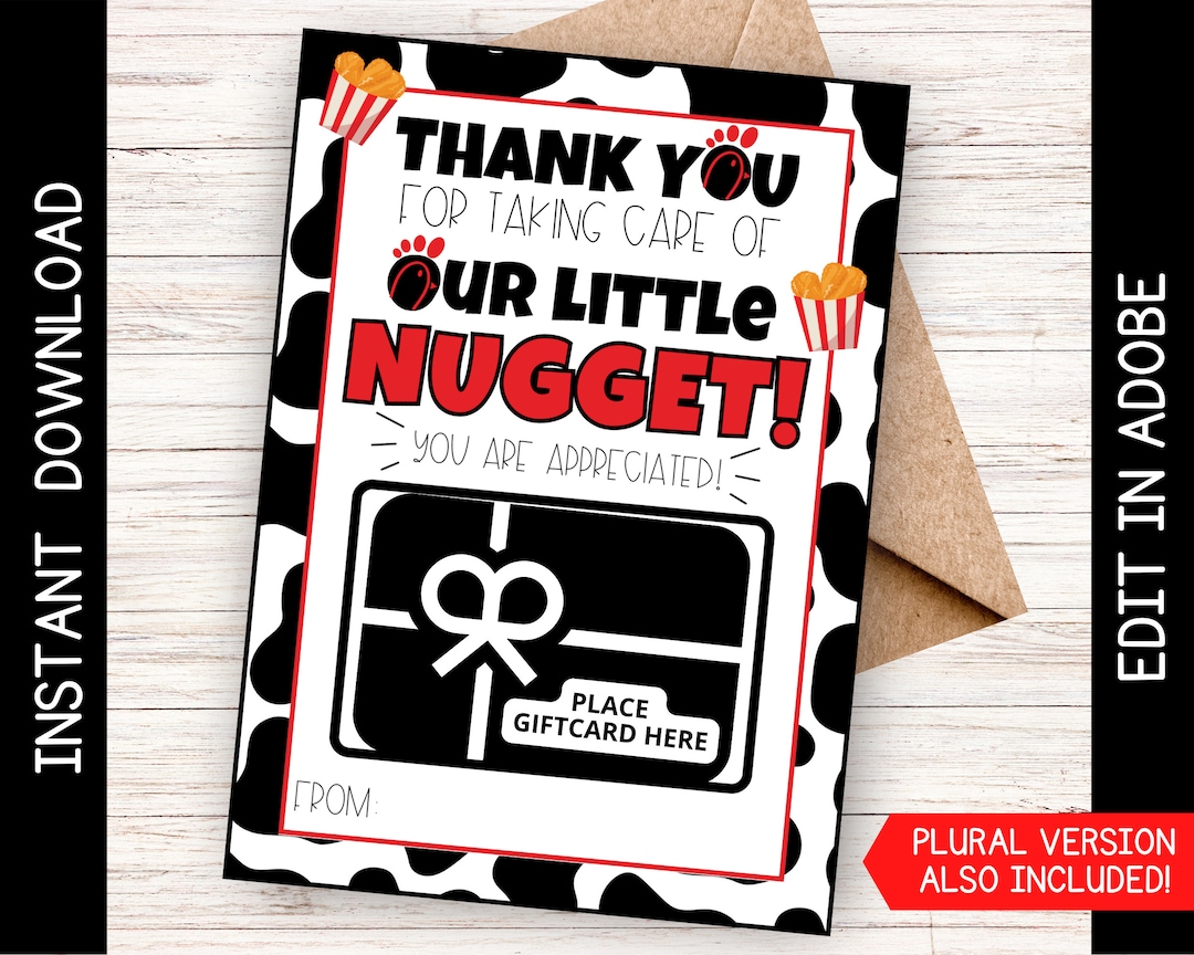 Printable Gift Card Holder for Teacher, Chick-fil-a Gift, Teaching Our ...