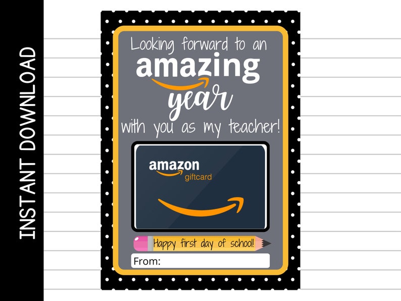 Printable Amazon Gift Card Holder for Teacher Looking Forward - Etsy