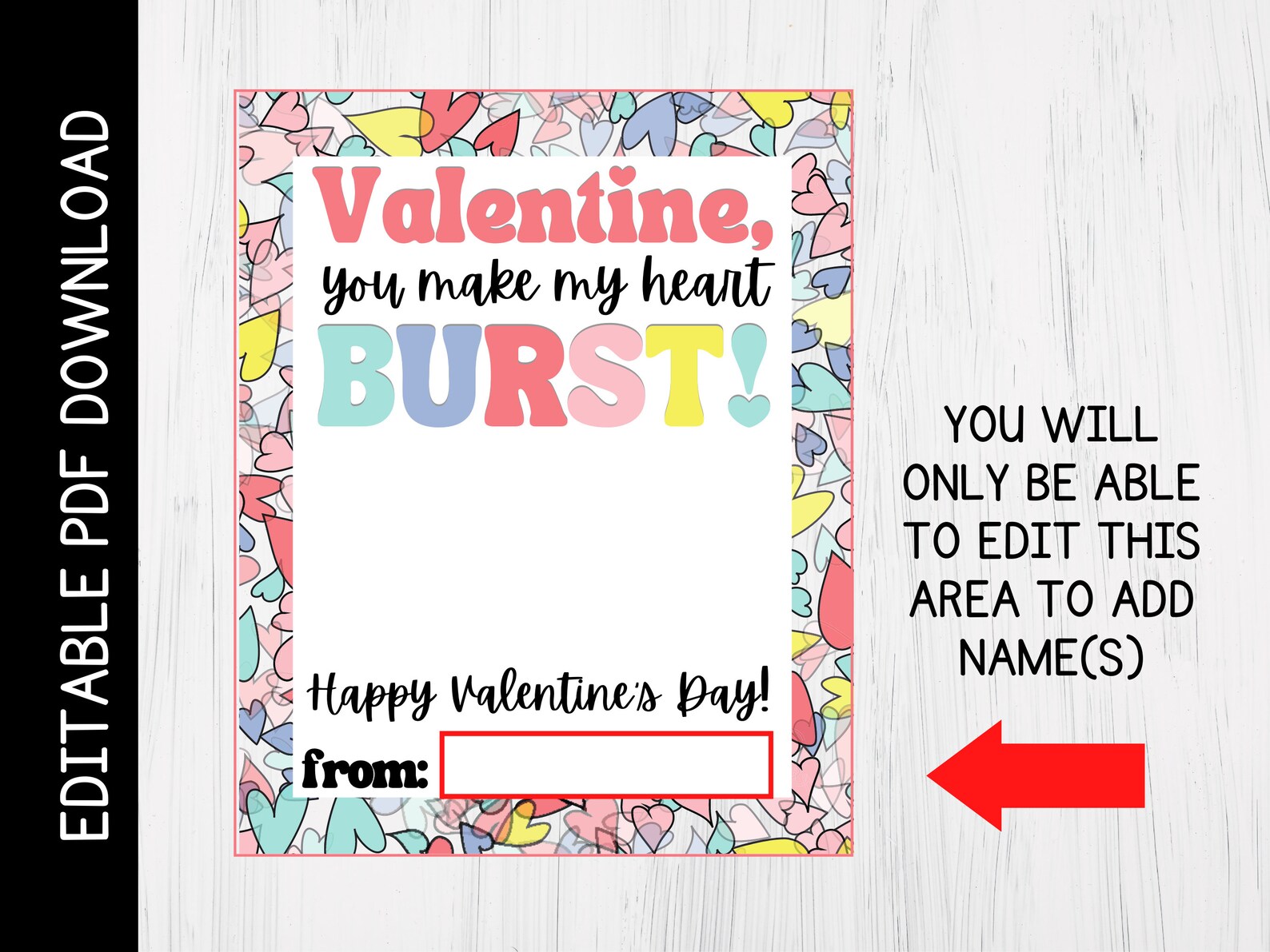 Printable Starburst Valentine's Day Card You Make My - Etsy
