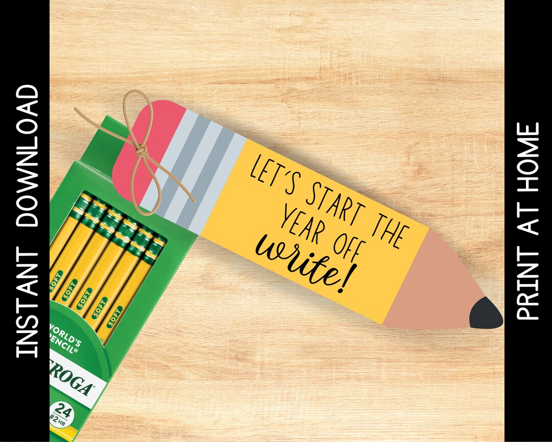 Printable Pencil Gift Tag: Back to School Staff Gift (instant Download ...