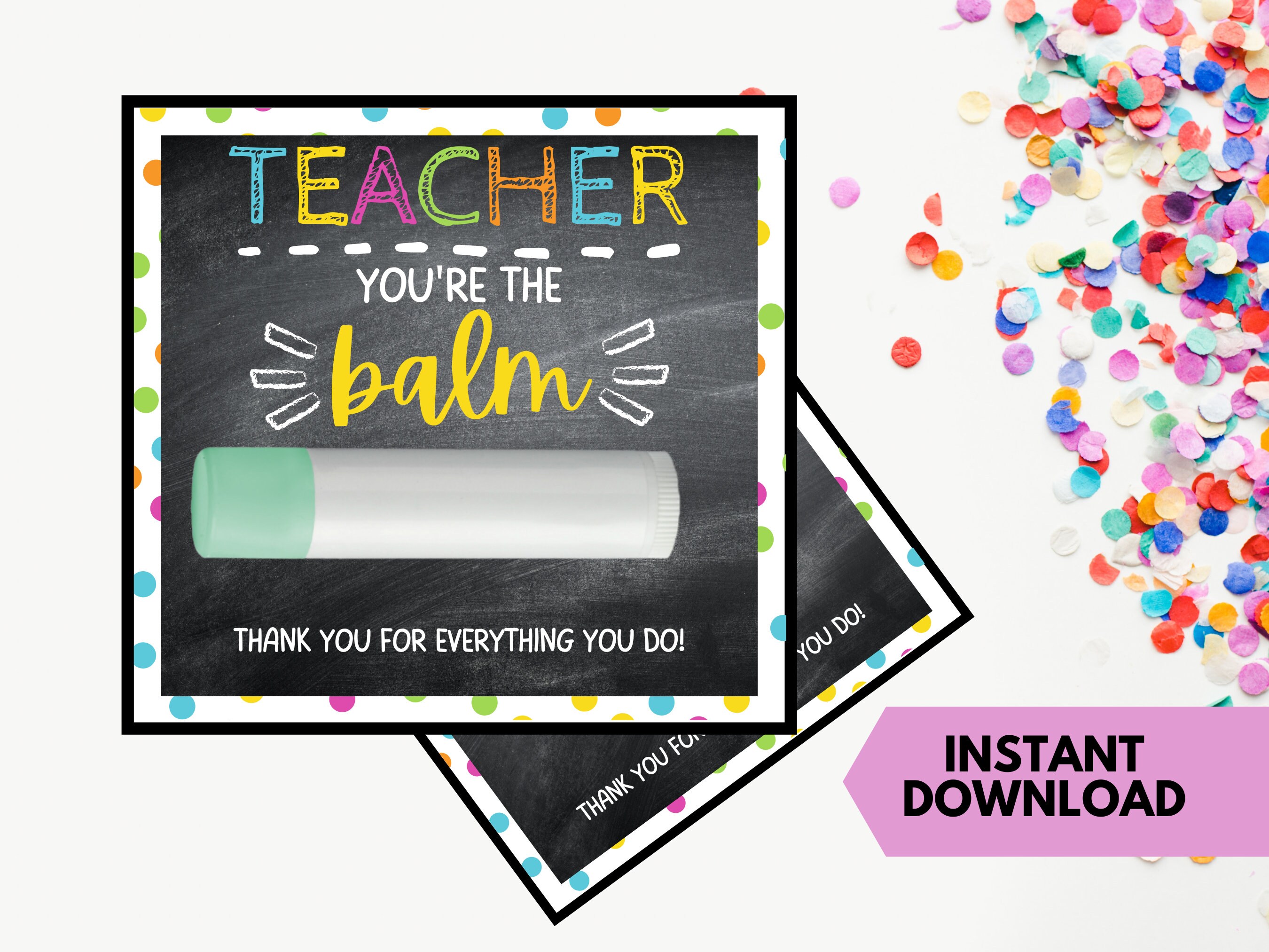 Printable Teacher Lip Balm Gift Tag Teacher Appreciation - Etsy