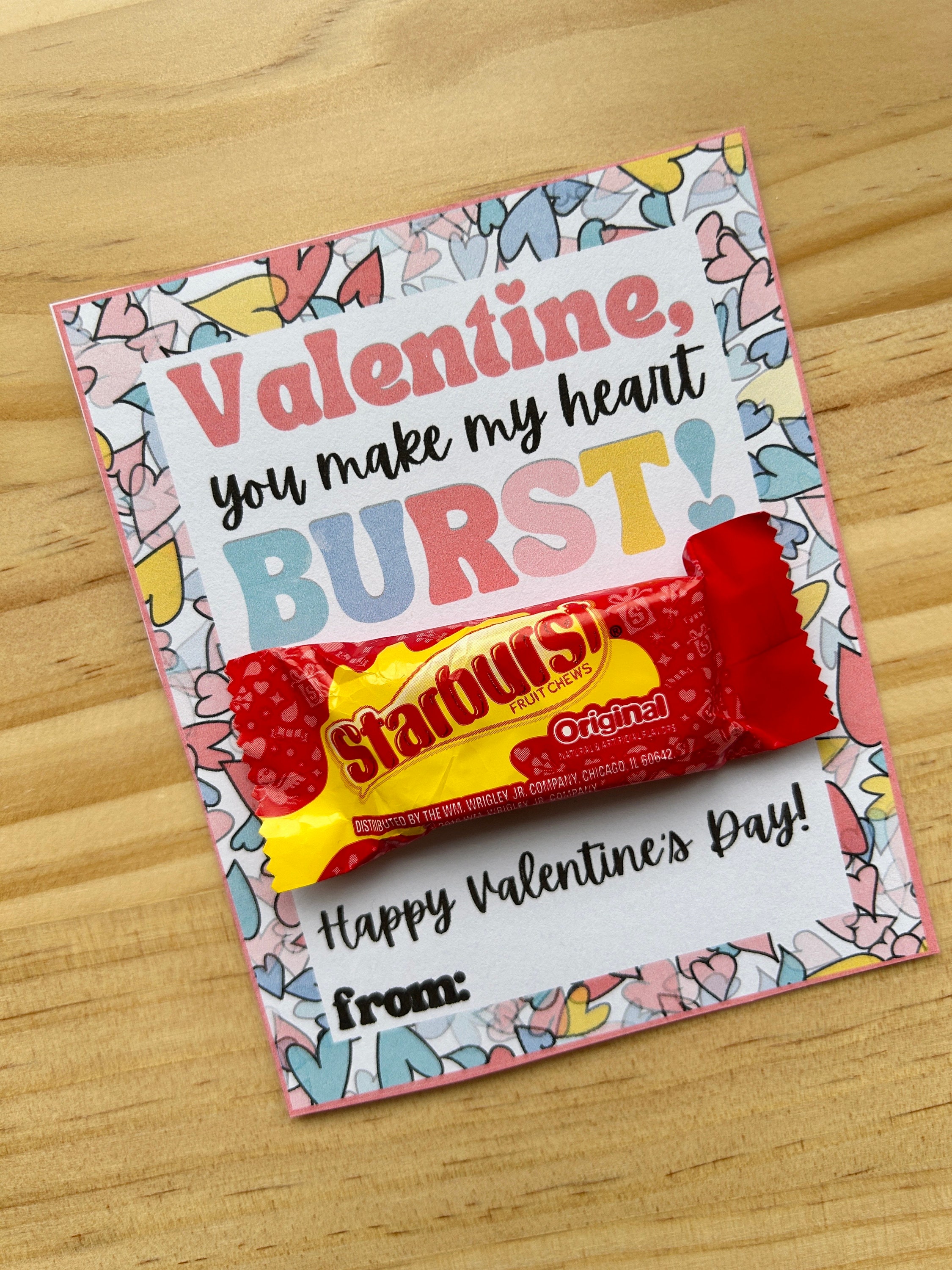 Printable Starburst Valentine's Day Card You Make My - Etsy