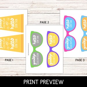 Printable End of the School Year Teacher Gift Tag, Summer Sunglasses ...