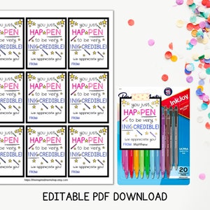 Printable Employee Teacher Appreciation Gift Tag Hap-pen to - Etsy