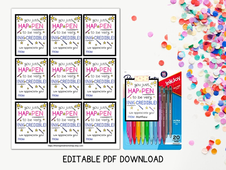 Printable Employee Teacher Appreciation Gift Tag Hap-pen to - Etsy