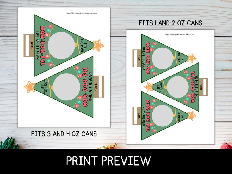 Christmas Tree Play-doh Gift Tag: Student Classroom Gift (instant ...