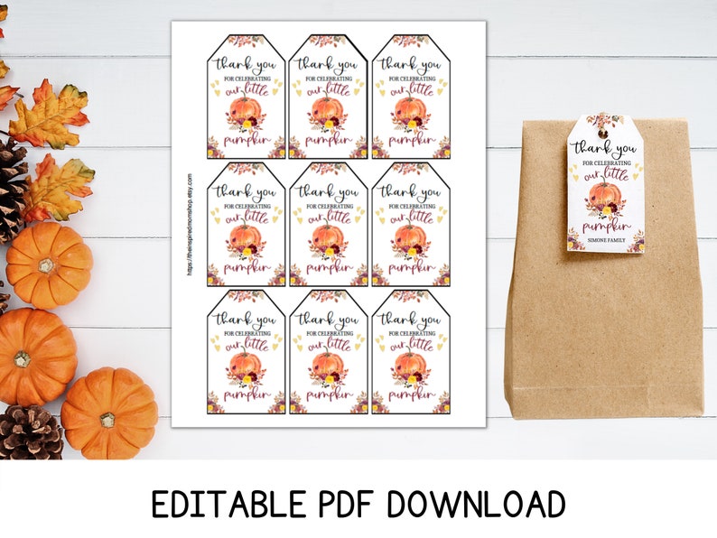 Printable Out Little Pumpkin Thank You Tags Favor Tags - Etsy