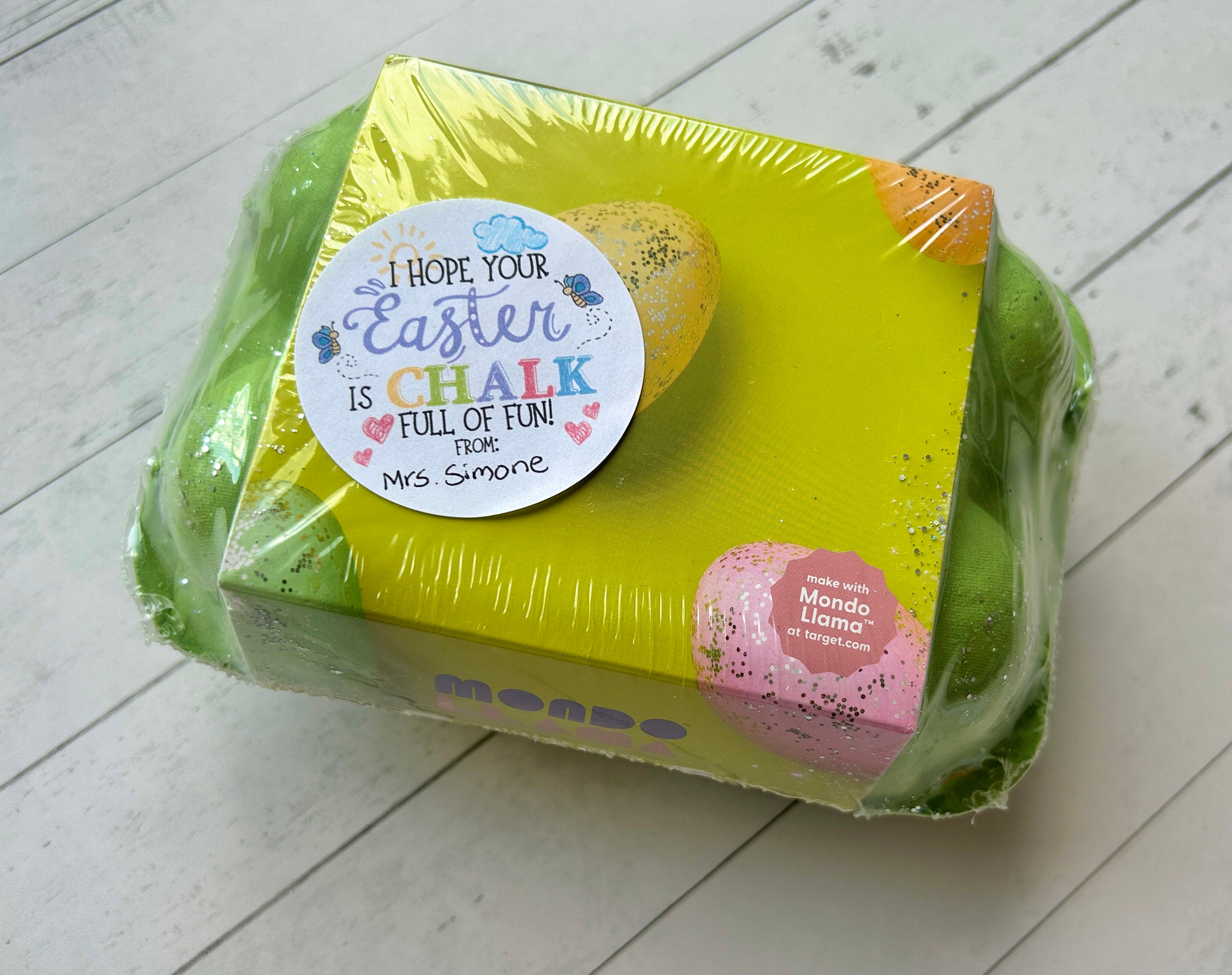 Printable Chalk Gift Tag for Easter Chalk Full of Fun Easter - Etsy