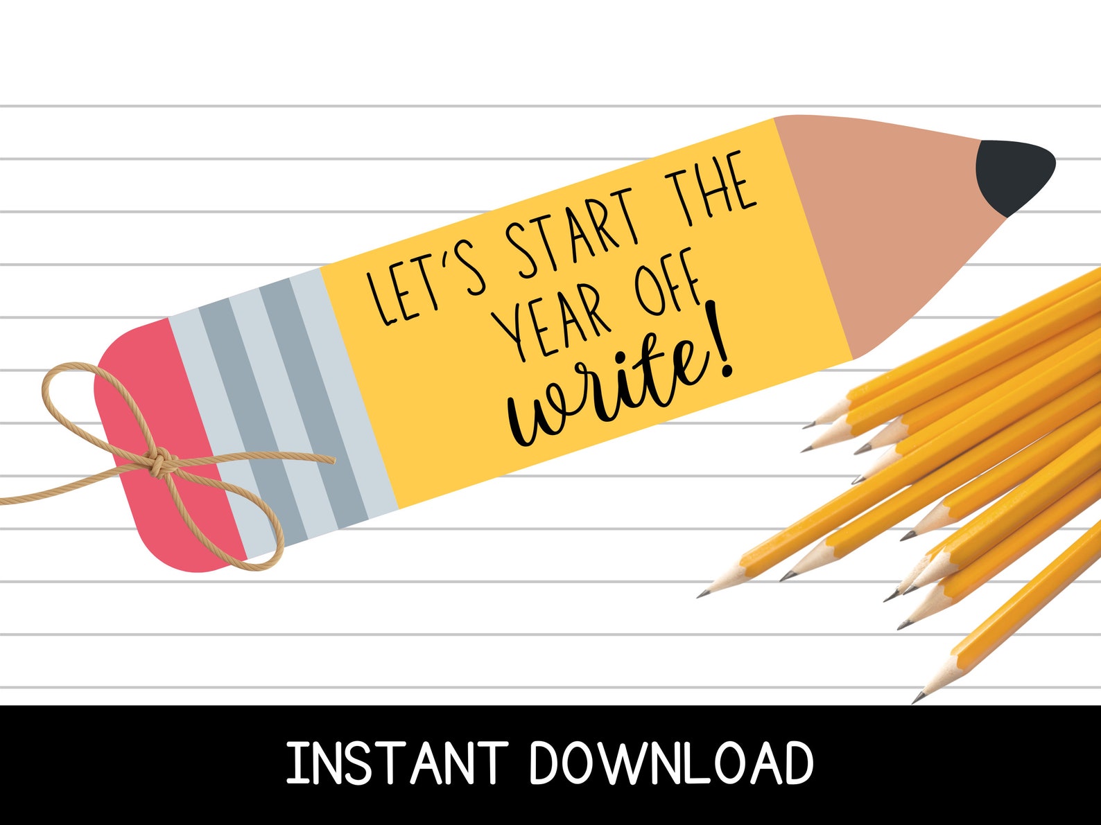 Printable Pencil Gift Tag Back to School First Day of - Etsy