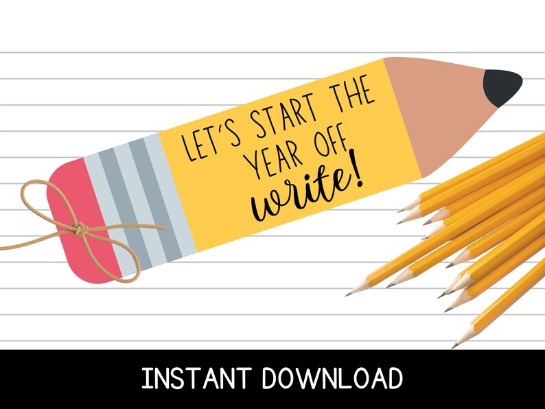 Printable Pencil Gift Tag Back to School First Day of - Etsy