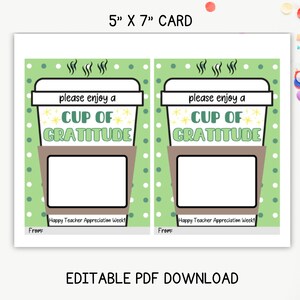 Printable Starbucks Gift Card Holder: Teacher Appreciation (editable ...