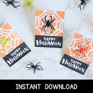 Printable Halloween Spider Ring Tags: Classroom Treat (instant Download ...