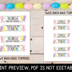 Printable Peep Treat Bag Tag for Easter, Treats for My Peeps, Easter ...