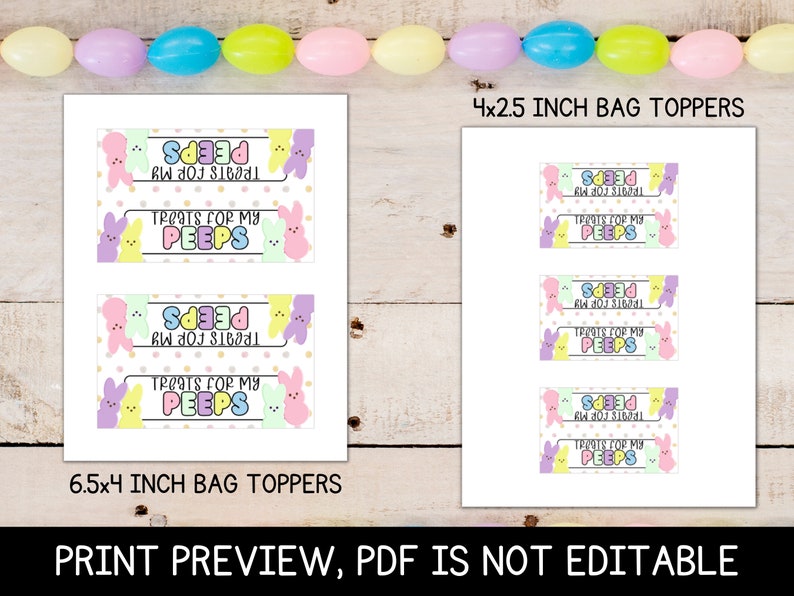 Printable Peep Treat Bag Tag for Easter Treats for My Peeps - Etsy