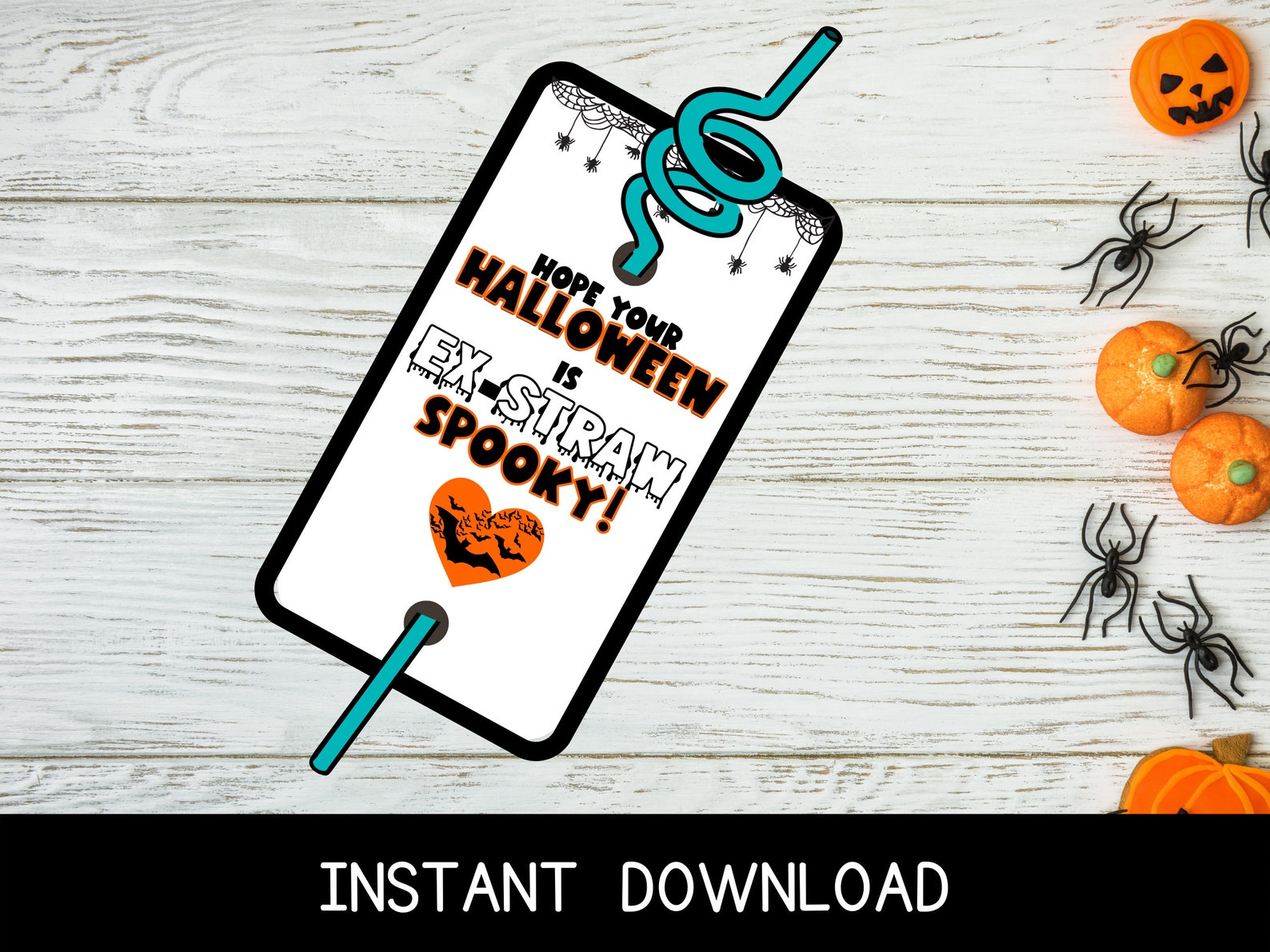 Printable Halloween Crazy Straw Tags Halloween Classroom - Etsy