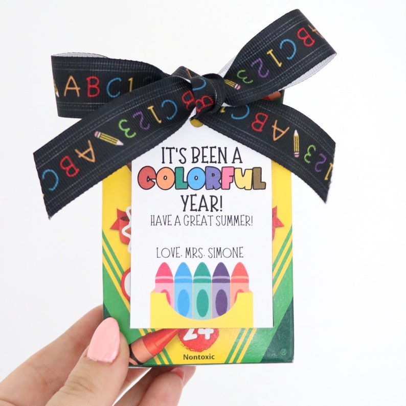 End of Year Crayon Gift Tag: Editable Student Gift (digital Download ...