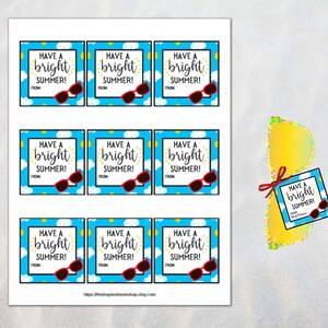 Printable End of the School Year Sunglasses Gift Tag, Student, Class ...