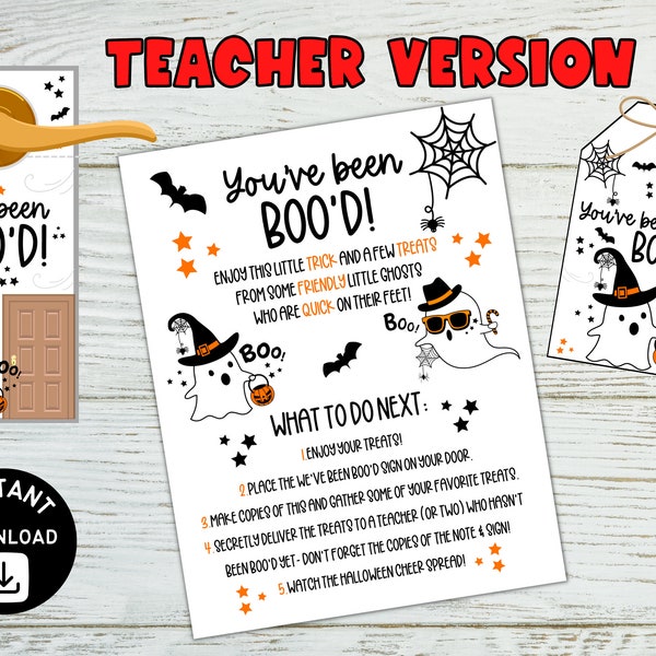 You've Been Booed Teacher Printable - Etsy