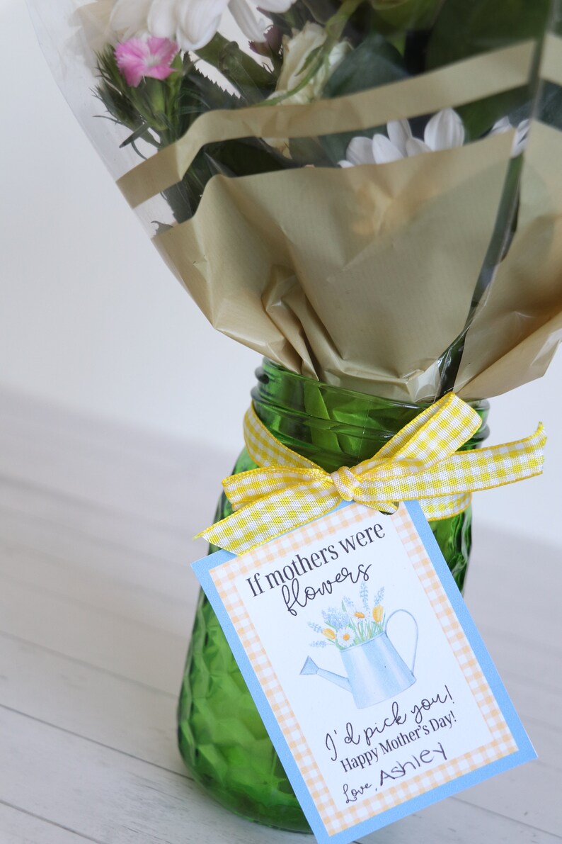 Mother's Day Flower Gift Tags: Printable Floral Bouquet Tag (instant ...