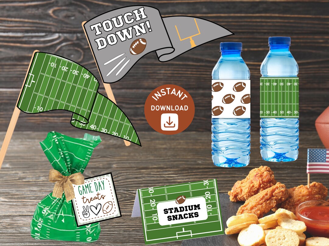 Printable Football Party Bundle: Flags, Labels, Tags (digital Download ...
